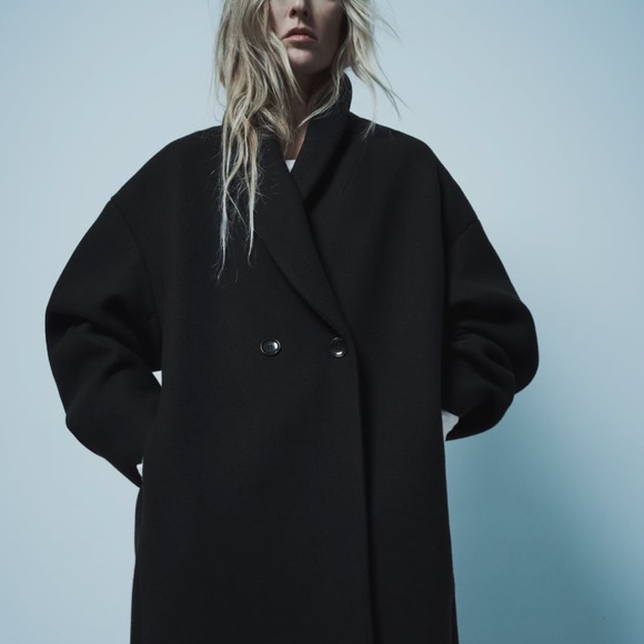 Zara | Jackets & Coats | Zara Wool Blend Oversized Coat | Poshmark